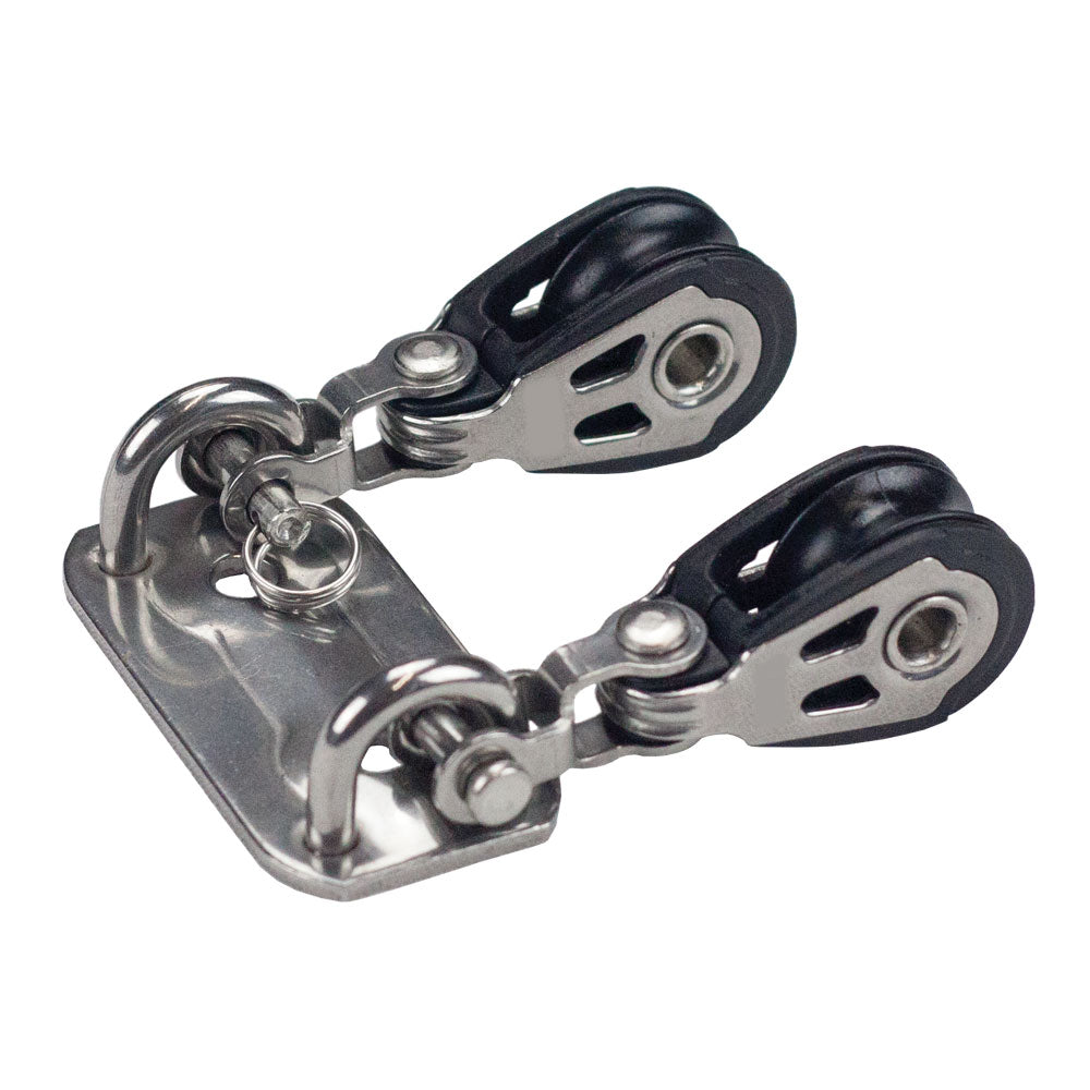 Cunningham & Outhaul Double pad eye with blocks – Sail One